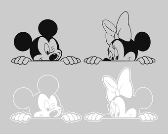 Peeking Mickey Mouse | Etsy