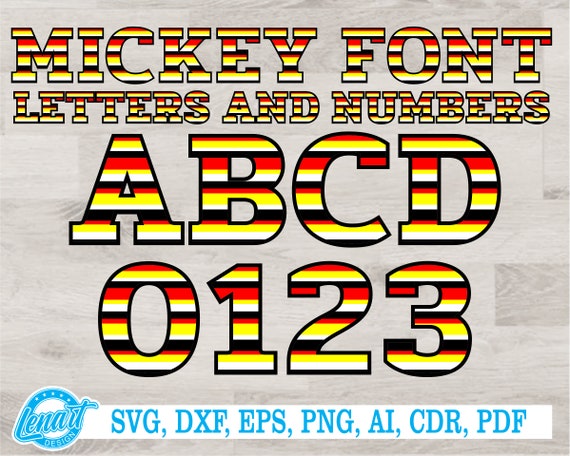Mickey Mouse Font Svg Mickey Font Svg Disney SVG Mickey | Etsy