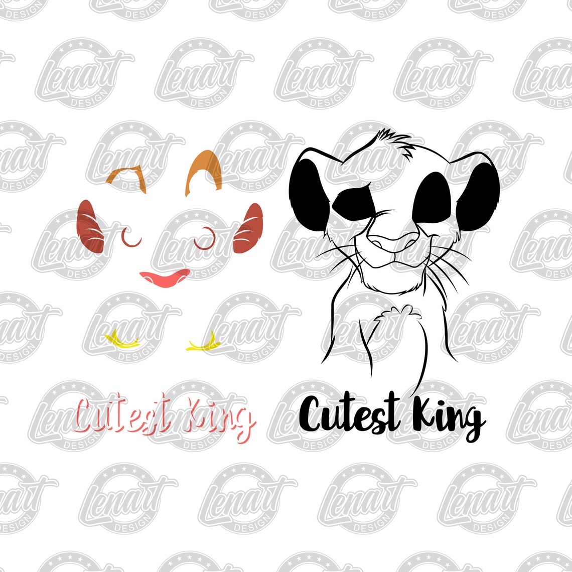 León rey svg disney svg el rey león rey más lindo svg león | Etsy