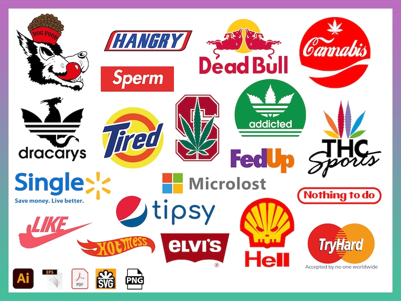 Parody Logos Collection #1 (20 Files - Ai, Eps, Svg, ) Instant Digital ...