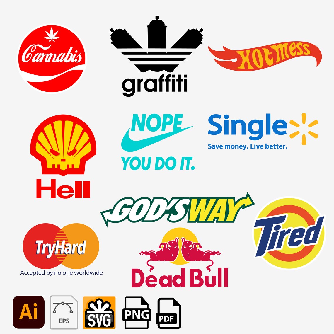 10 Original Parody Designs for Digital Delight, PDF, SVG, and AI. - Etsy