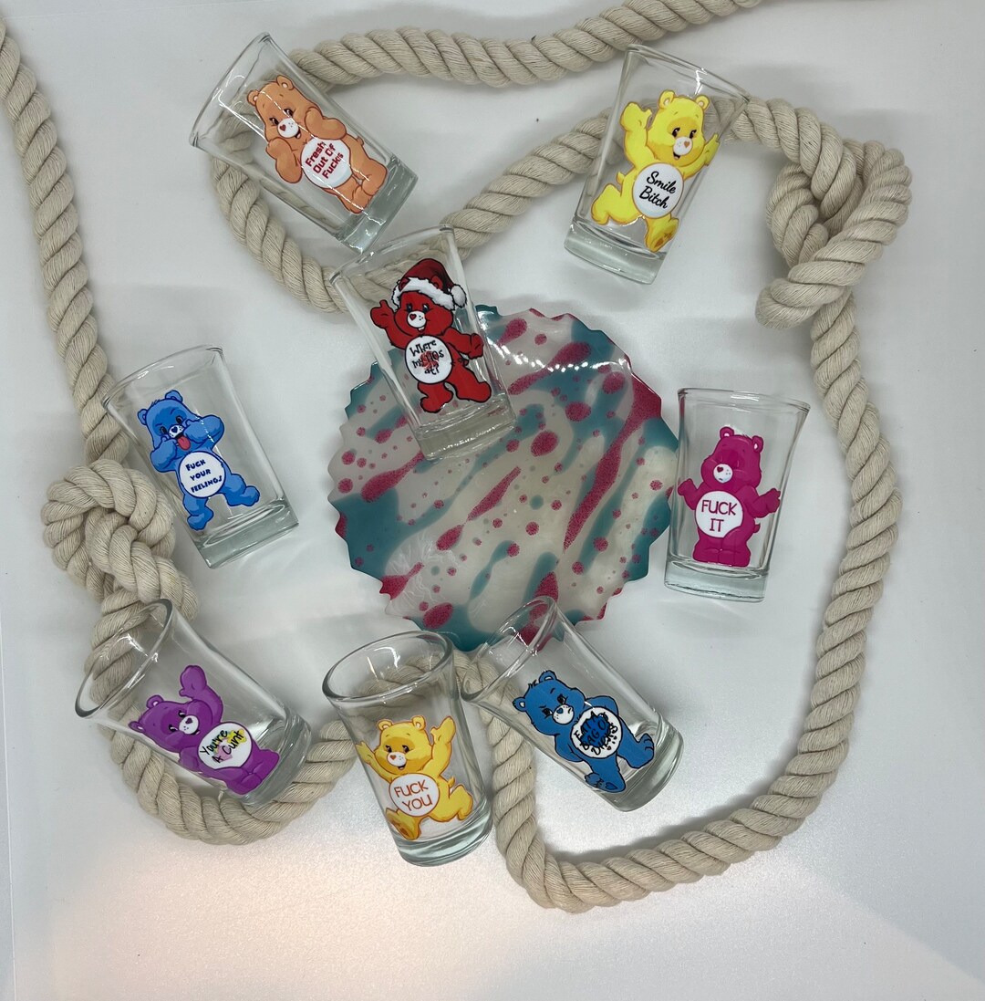 Swear Bear Shot Glass, Swear Bear Shot Glasses, Don't Care Bear Shot ...