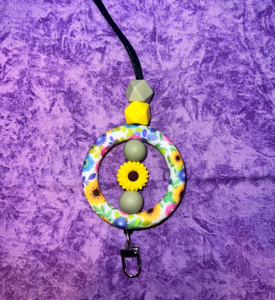 Lanyard, Sunflower Lanyard, - Etsy