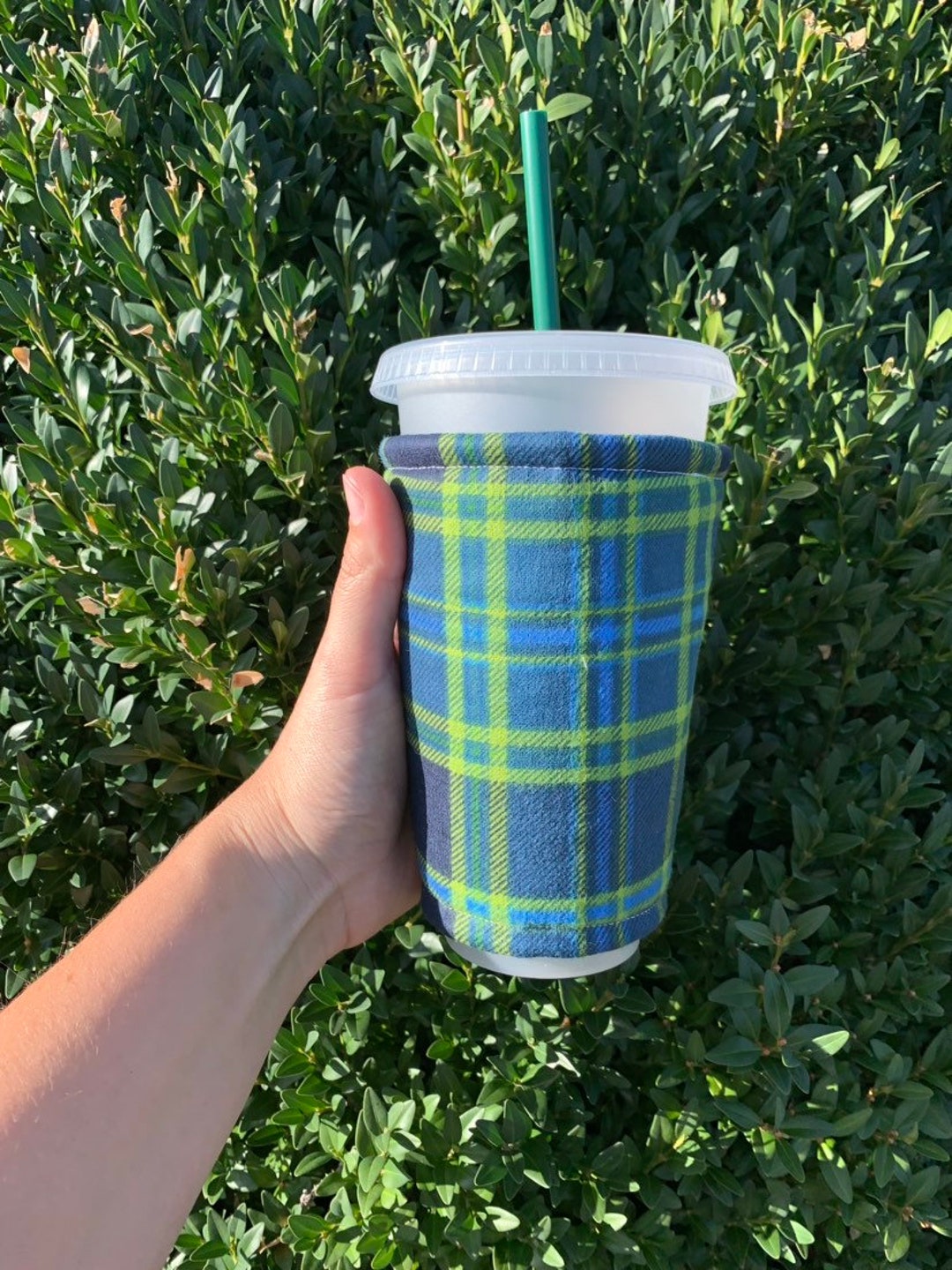 Plaid Flannel Insulated Iced Coffee Cozy, Hot Coffee Cozy, Cup Sleeve ...
