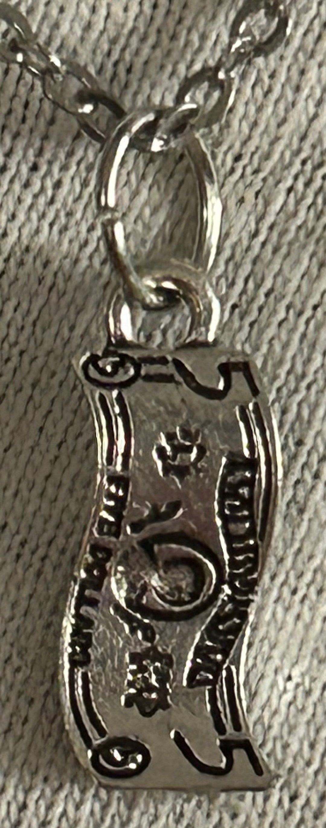 Dollar Bill Necklace Antique Silver Charm/pendant Rhodium Plated Chain ...