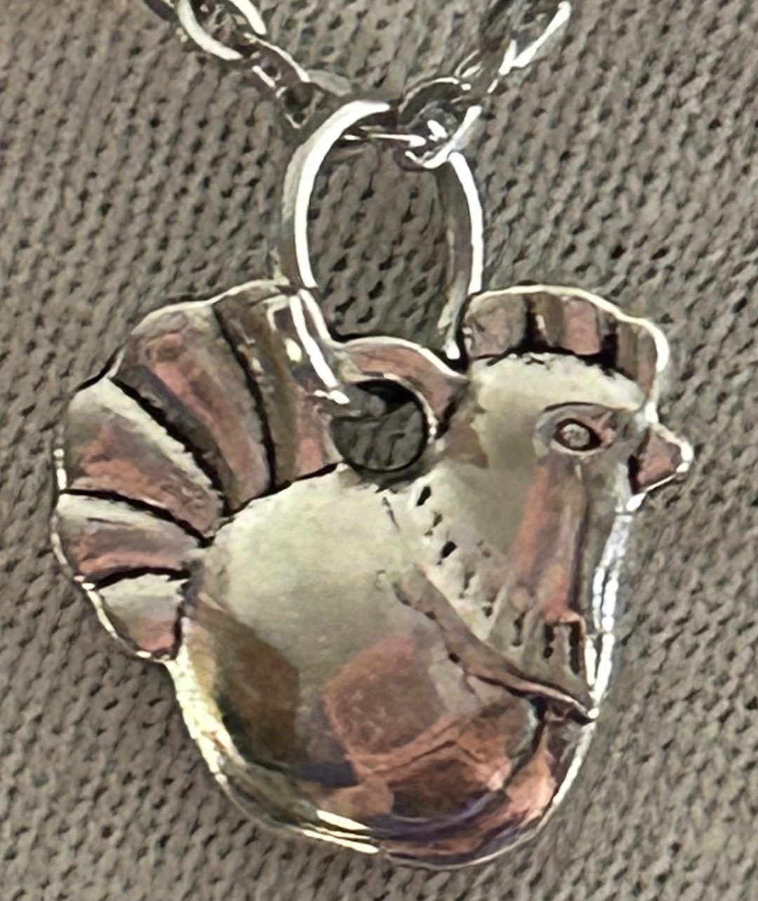 Chicken Necklace Antique Silver Charm/pendant Rhodium Plated Chain 18 ...