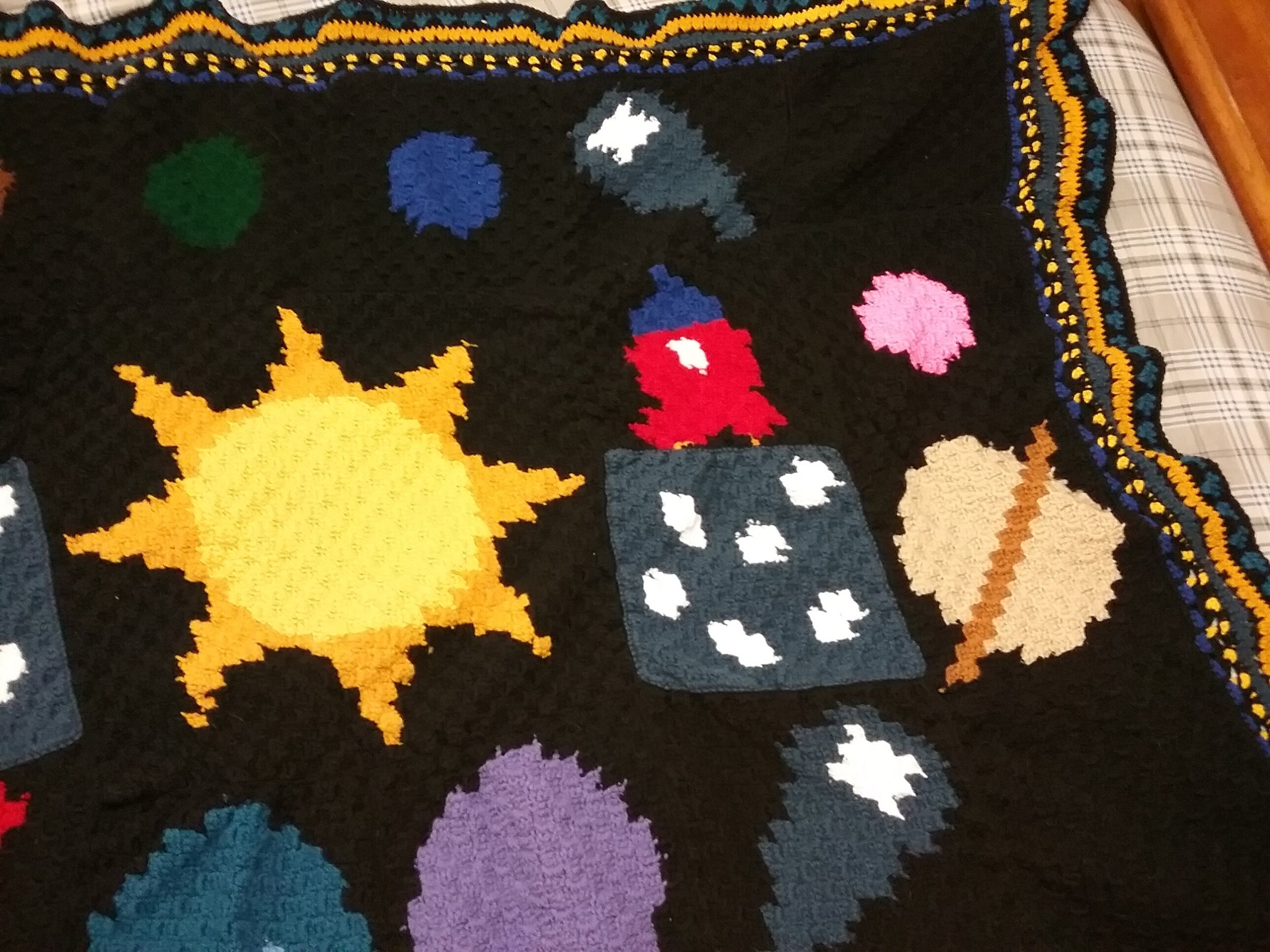Space Themed Crocheted Blanket - Etsy
