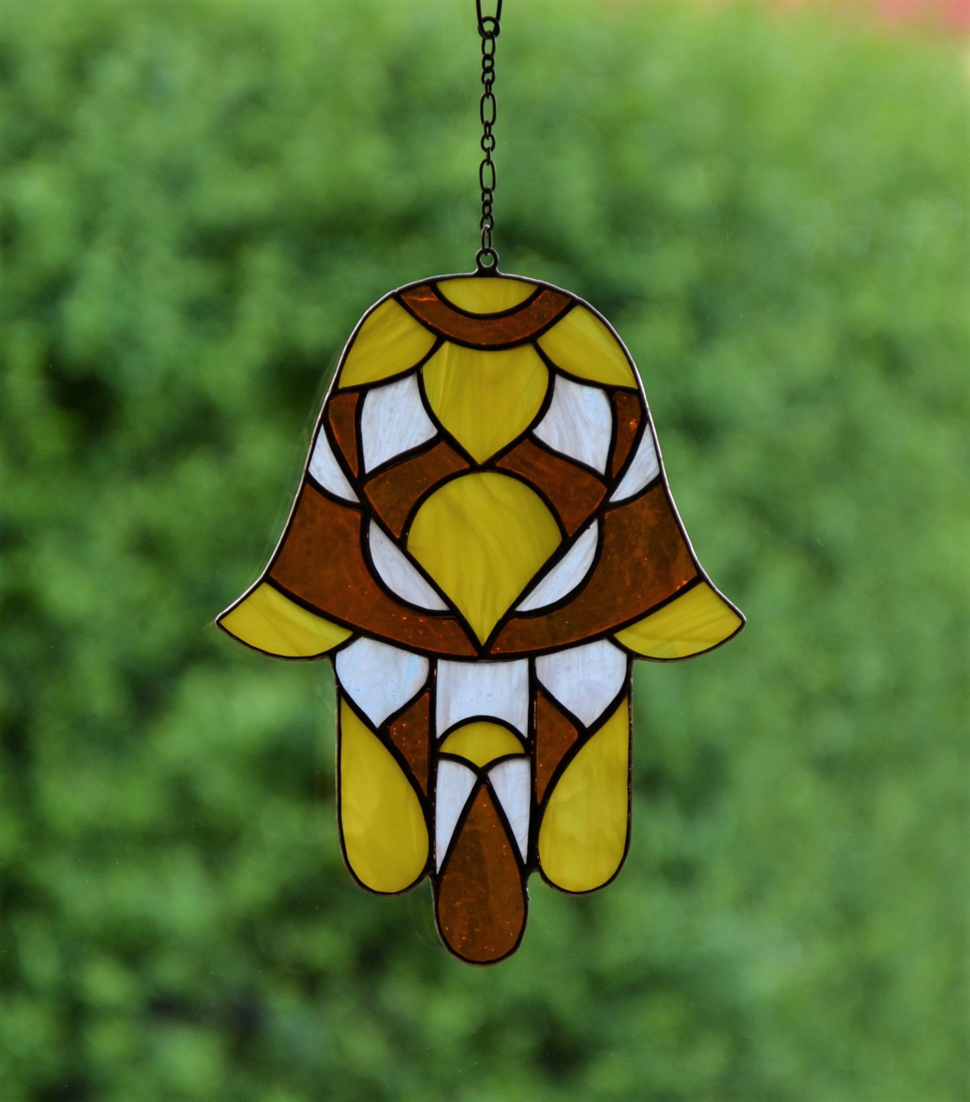 Stained Glass Hamsa Suncatcher Miriam's Hand Stained Glass - Etsy