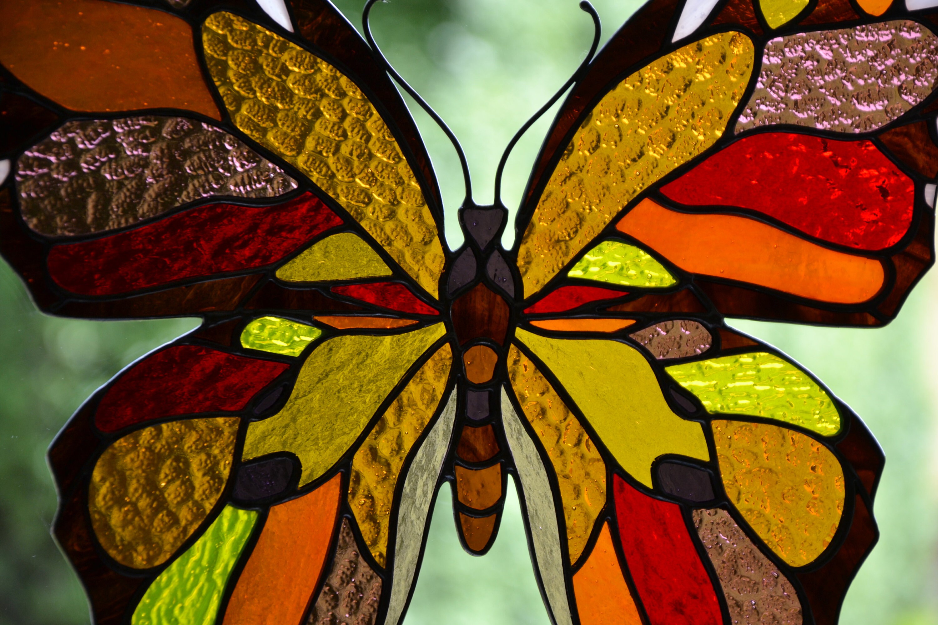 Stained Glass Suncatcher Butterfly Window Hanging Pendant Stain Glass ...