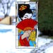 Geisha Stained Glass Panel Window Hanging Suncatcher Unique Handmade ...