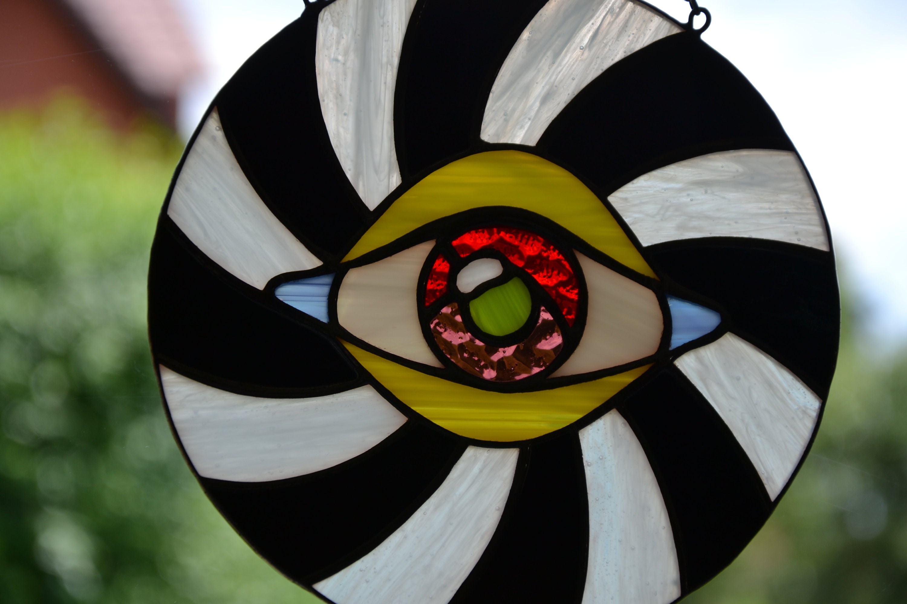 Stained Glass Suncatcher Eye Window Hanging Stained Glass Art Round ...