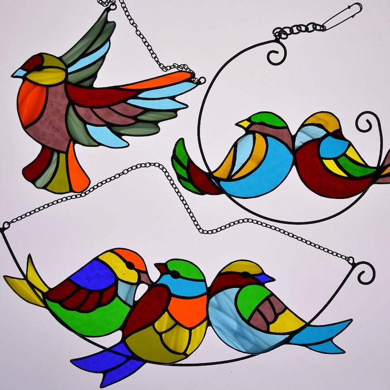 Stained Glass Birds - Etsy