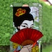 Geisha Stained Glass Panel Window Hanging Suncatcher Unique Handmade ...