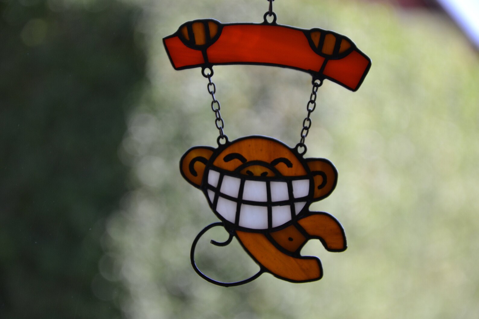 Funny Monkey Window Hanging Stained Glass Suncatcher Window - Etsy