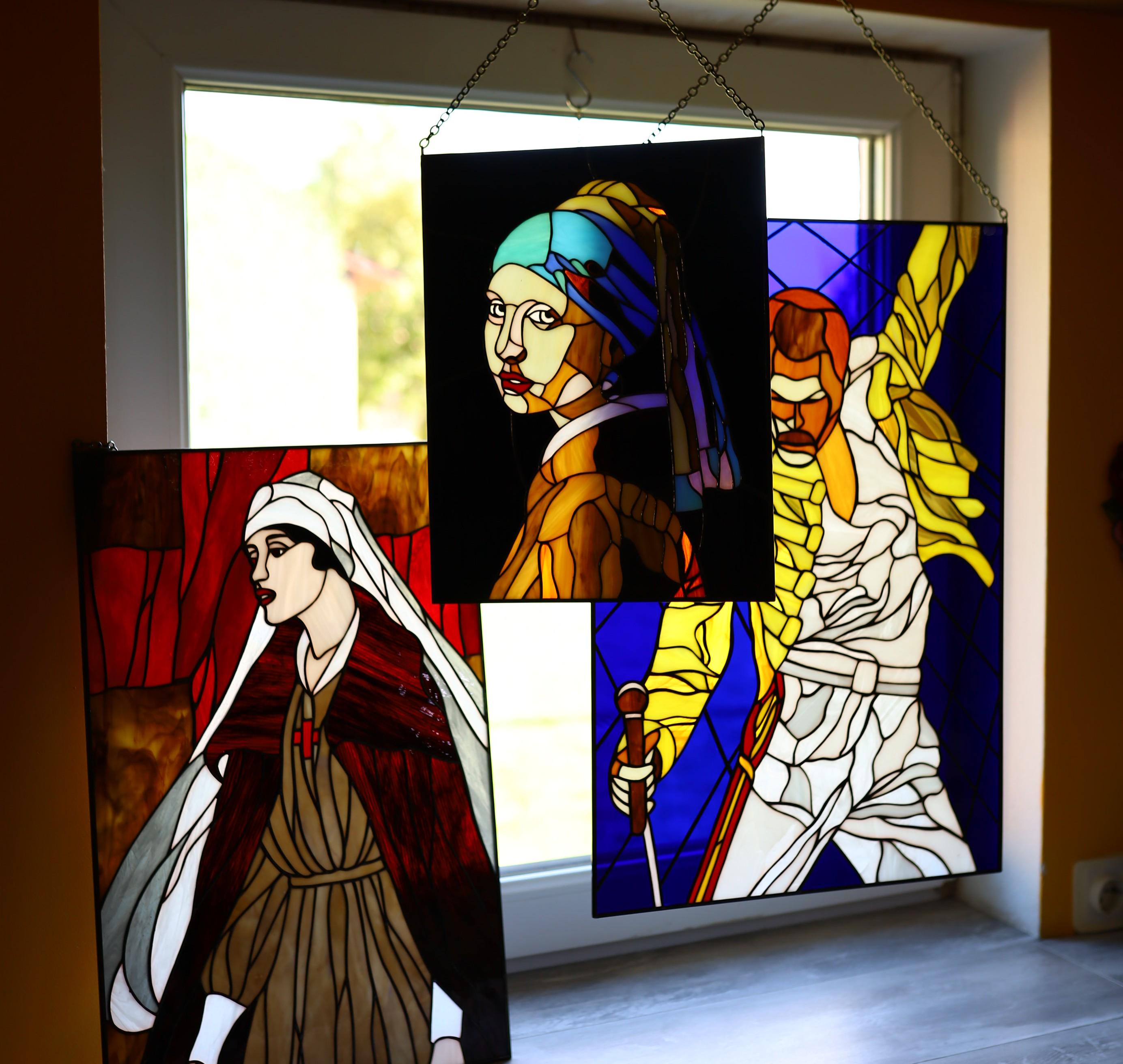 Stained Glass Suncatcher Football Team Logo Window Hanging Panel ...