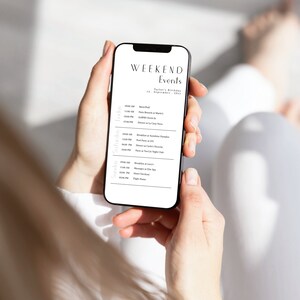Editable Digital Weekend Events Itinerary Bachelorette Itinerary ...