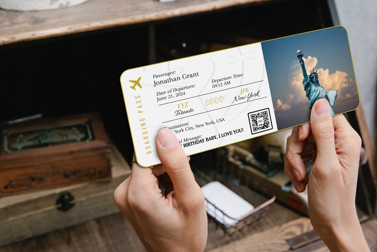 Editable Boarding Pass Ticket Template Surprise Trip Flight Ticket ...