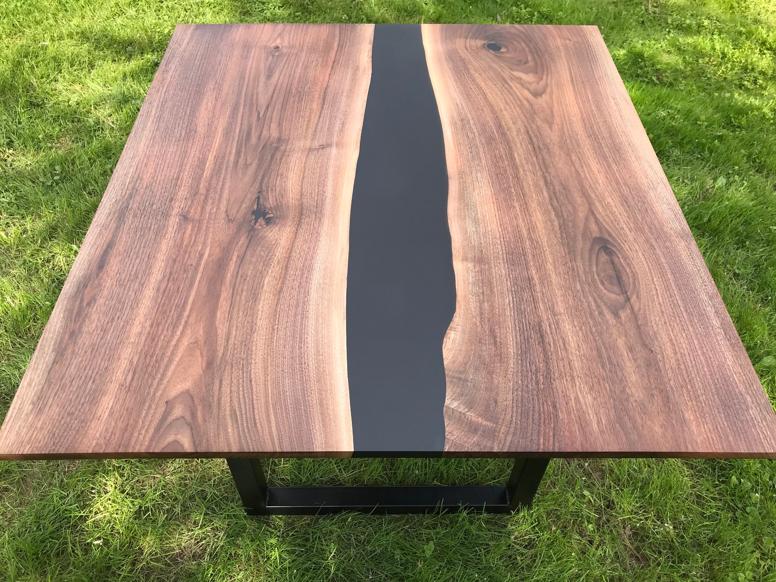 Black Walnut/ Black Epoxy River Dining Table Free Shipping (this Table ...