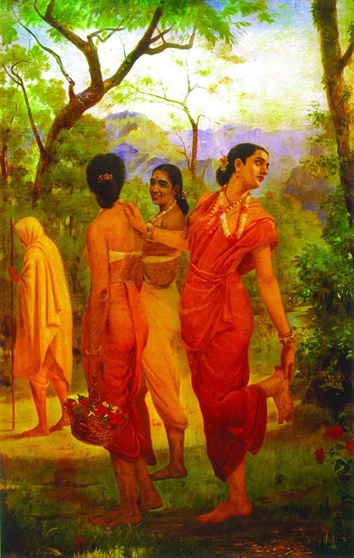 Shakuntala by Raja Ravi Varma Painting indian Art Canvas | Etsy