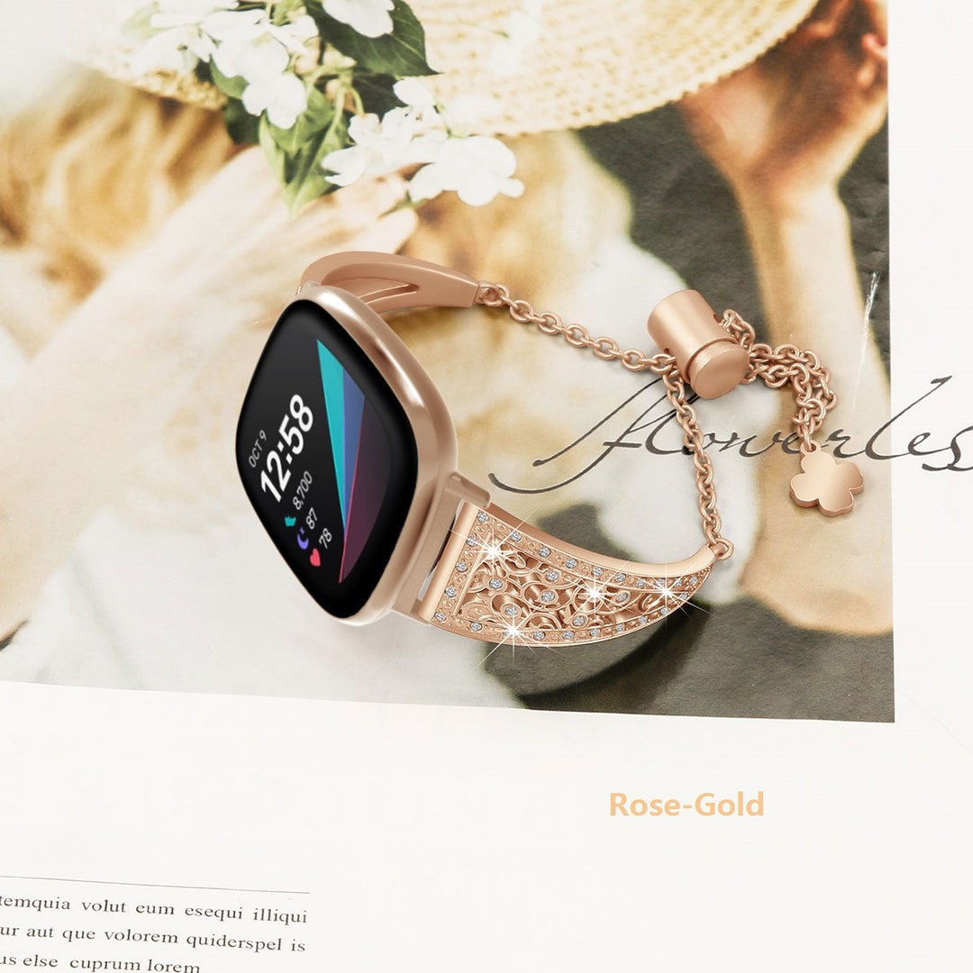 Fitbit Versa/2/3/4 and Fitbit Sense/2 Band, Stainless Steel Bracelet ...