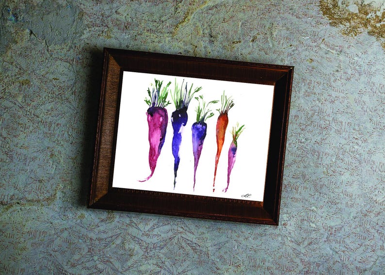 Instant Download, Heirloom Carrot, Watercolour, Garden, Art, Watercolor ...