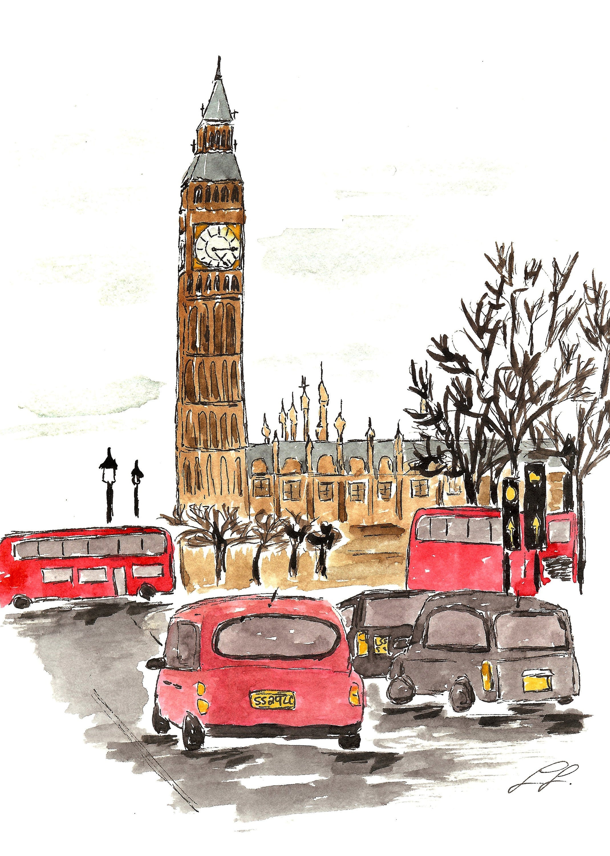 England Bus Drawings