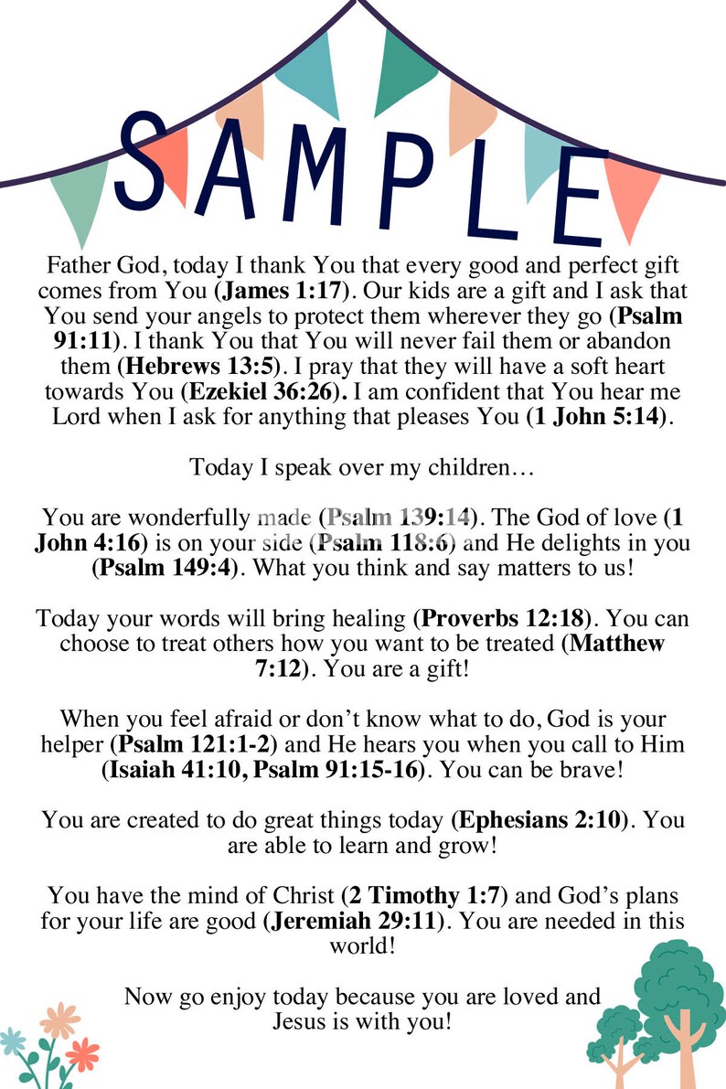 Children and Kids Prayer, Note Card, Faith, Christian, Bedtime, Morning ...