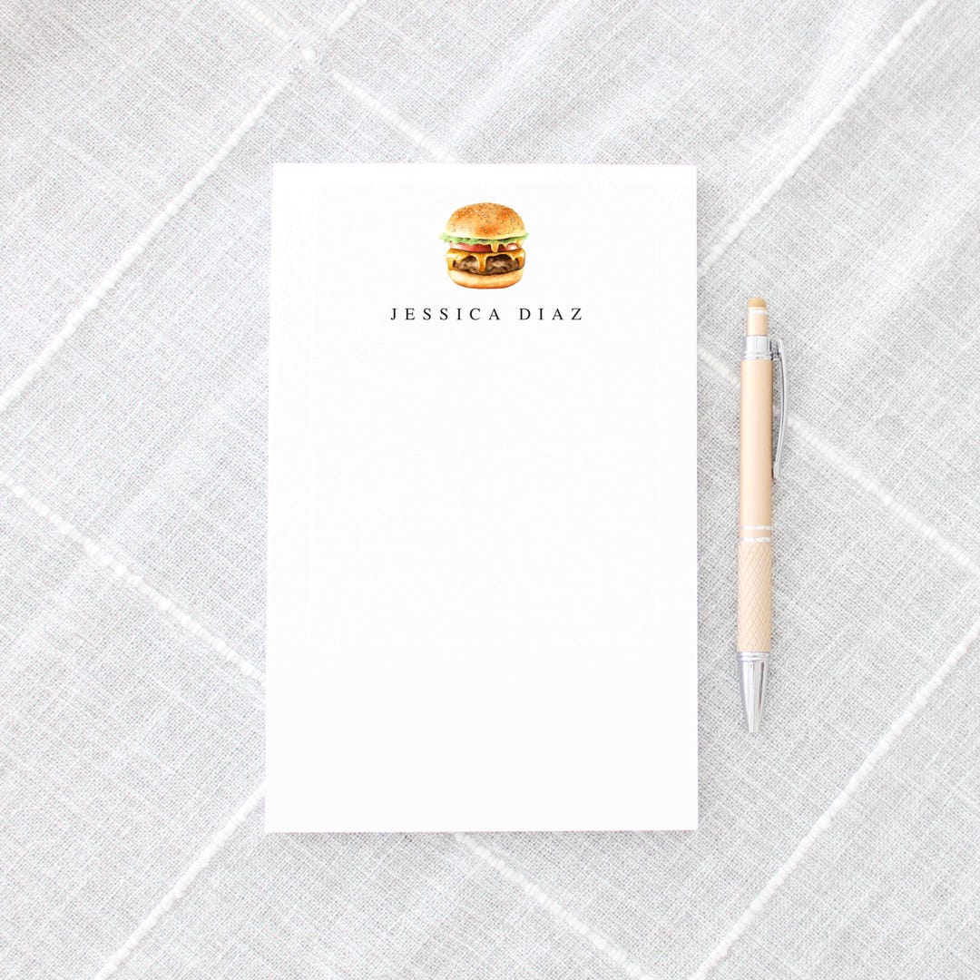 Personalized Cheeseburger Notepad, Custom Notepad for Work, Custom ...