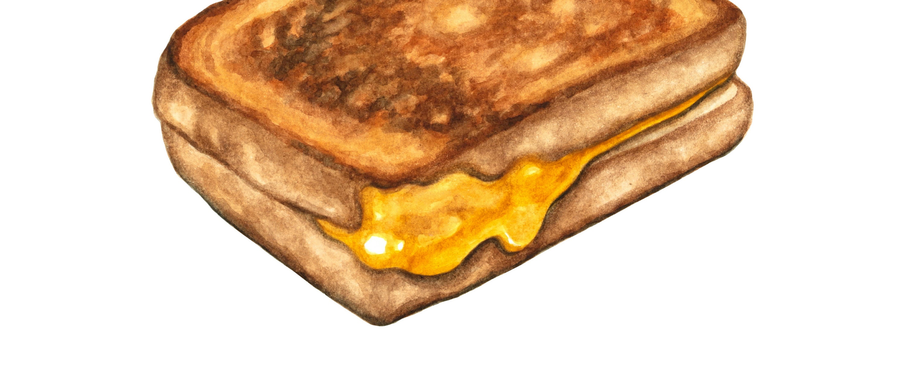 Watercolor Grilled Cheese Sandwich Print, Grilled Cheese Wall Decor ...