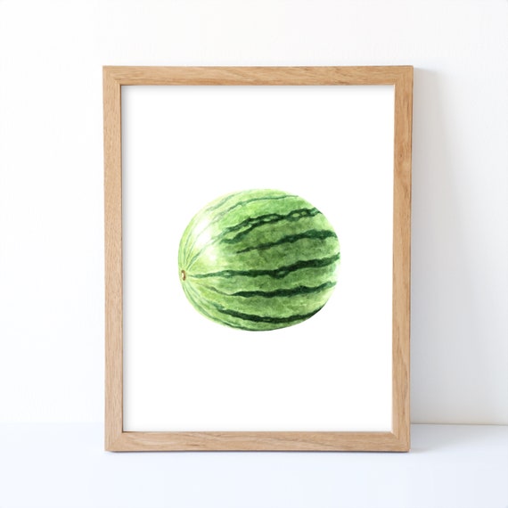 Watercolor Watermelon Print Watermelon Wall Decor Food Art | Etsy