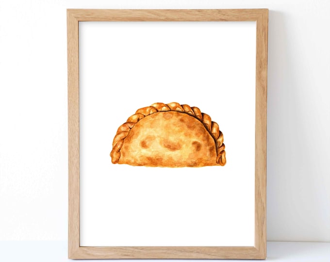 Watercolor Empanada Print, Empanada Wall Decor, Food Art, Food ...