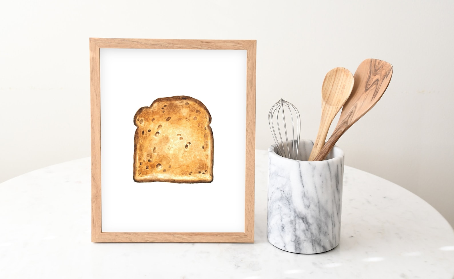 Watercolor Toast Print Toast Wall Decor Food Art Food | Etsy