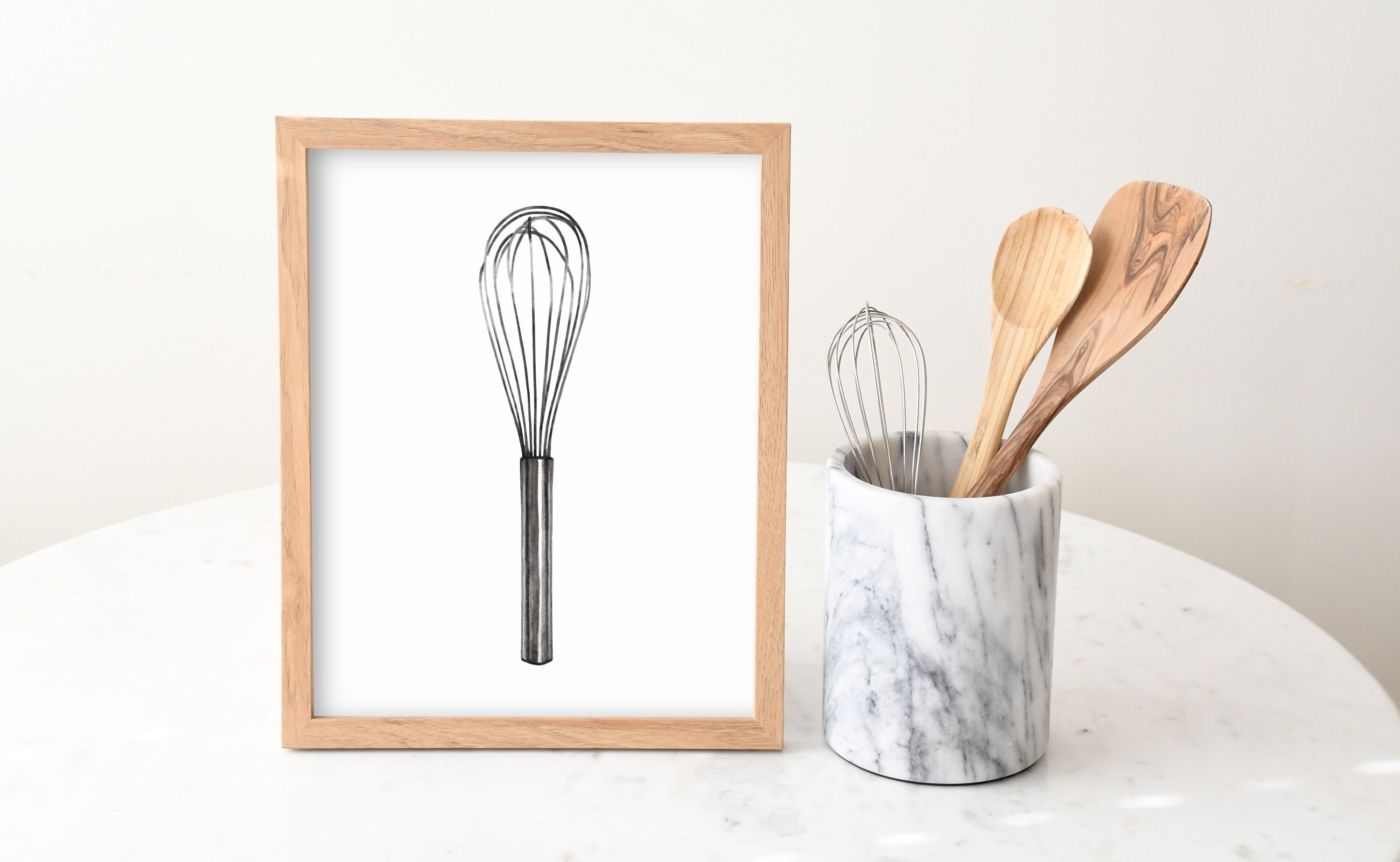 Watercolor Whisk Print Whisk Wall Decor Food Art Food | Etsy