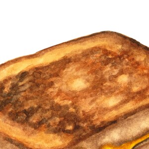 Watercolor Grilled Cheese Sandwich Print, Grilled Cheese Wall Decor ...