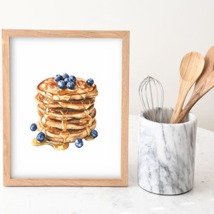 Watercolor Breakfast Print Set, Breakfast Wall Decor, Food Art, Food ...