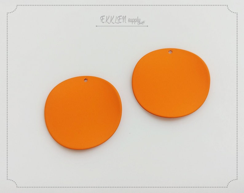 2 PCS Orange 30mm Matte Rubber Coated Wavy Round Disc - Etsy