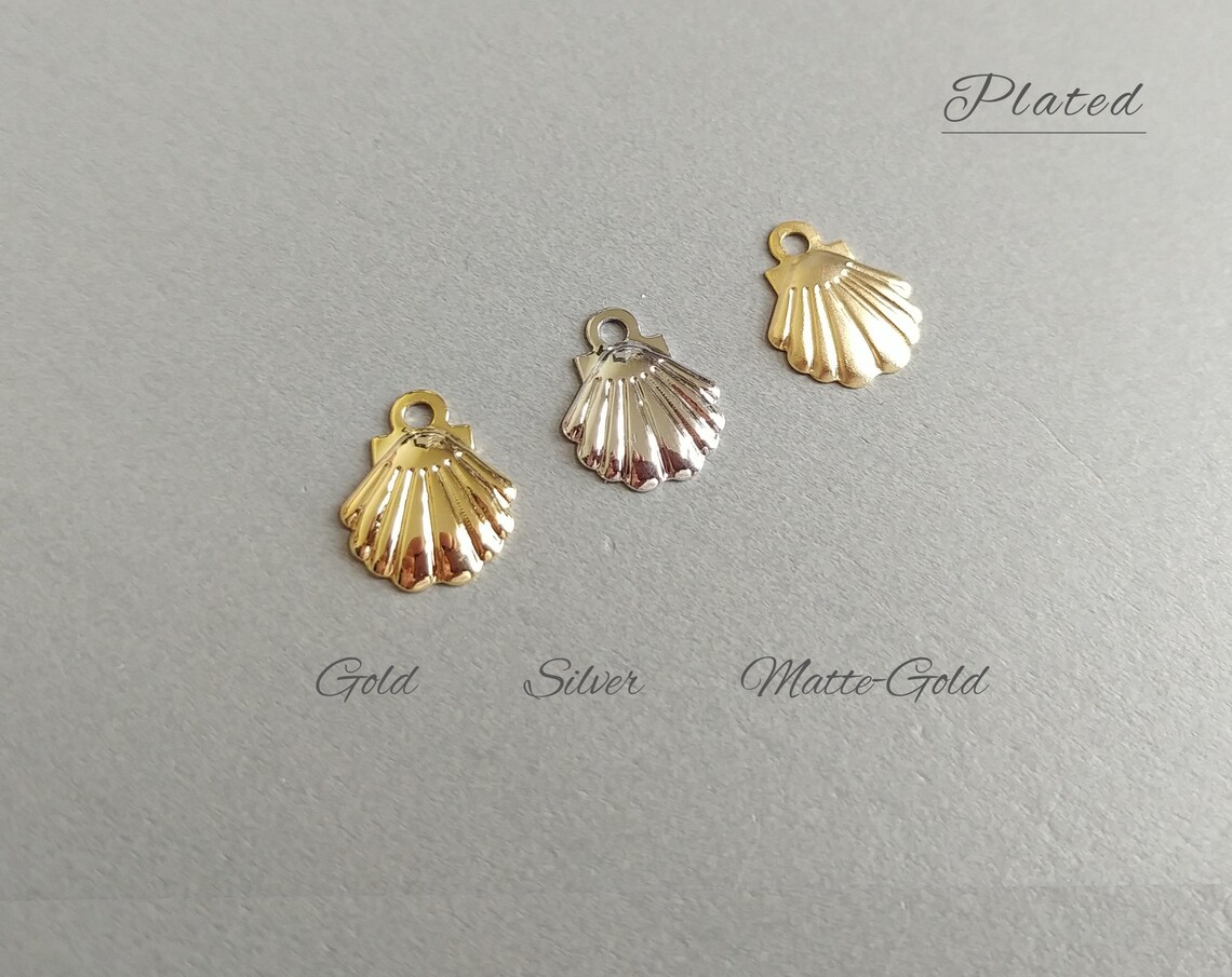 4 PCS - 13 Mm Silver Plated, Clamshell Charm, Mini Clam Pendant, Mini ...