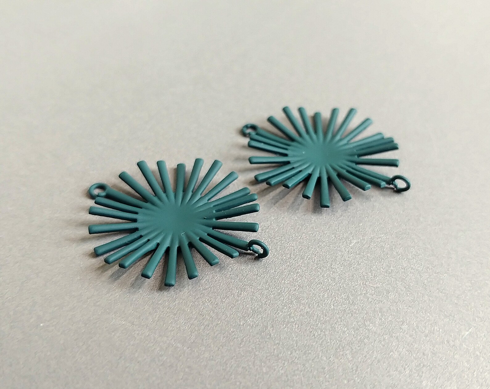 2 PCS Teal 25 Mm Matte Rubber Coated Starburst Connector - Etsy
