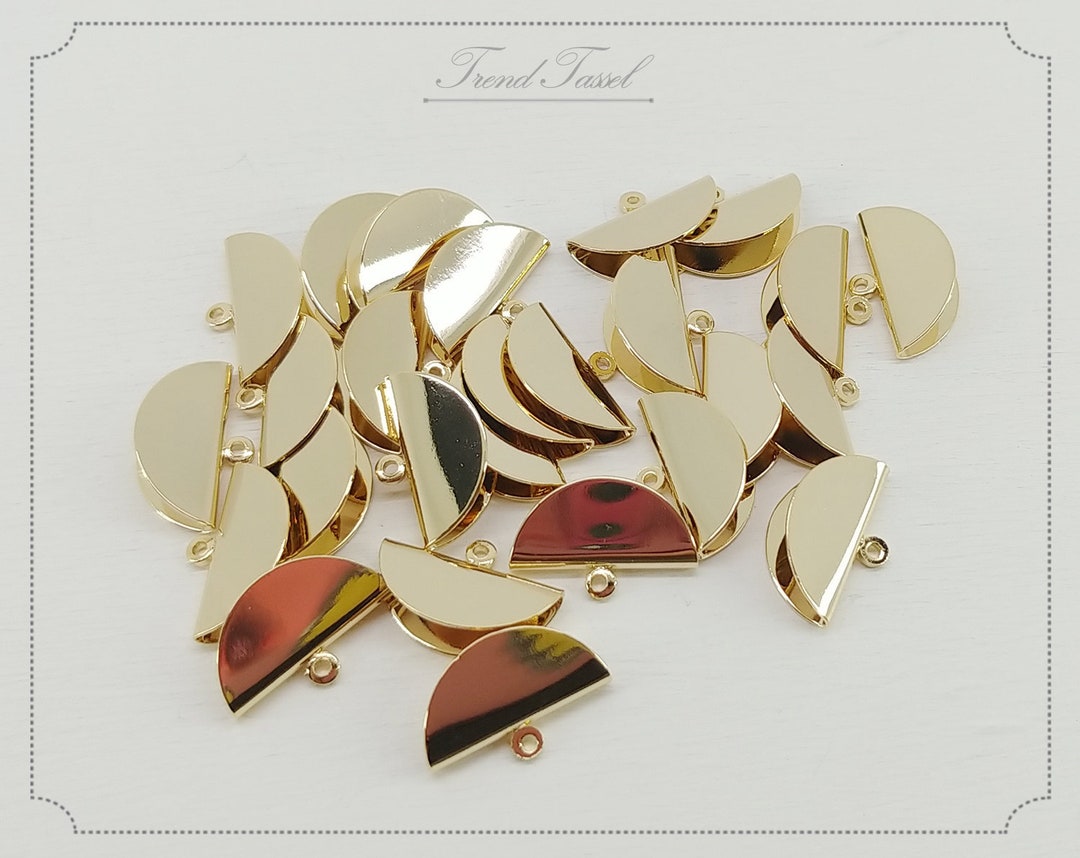 10 Pcs - 18mm Fan Cap Gold Plated Cap, Private Cap, Tassel Charm ...