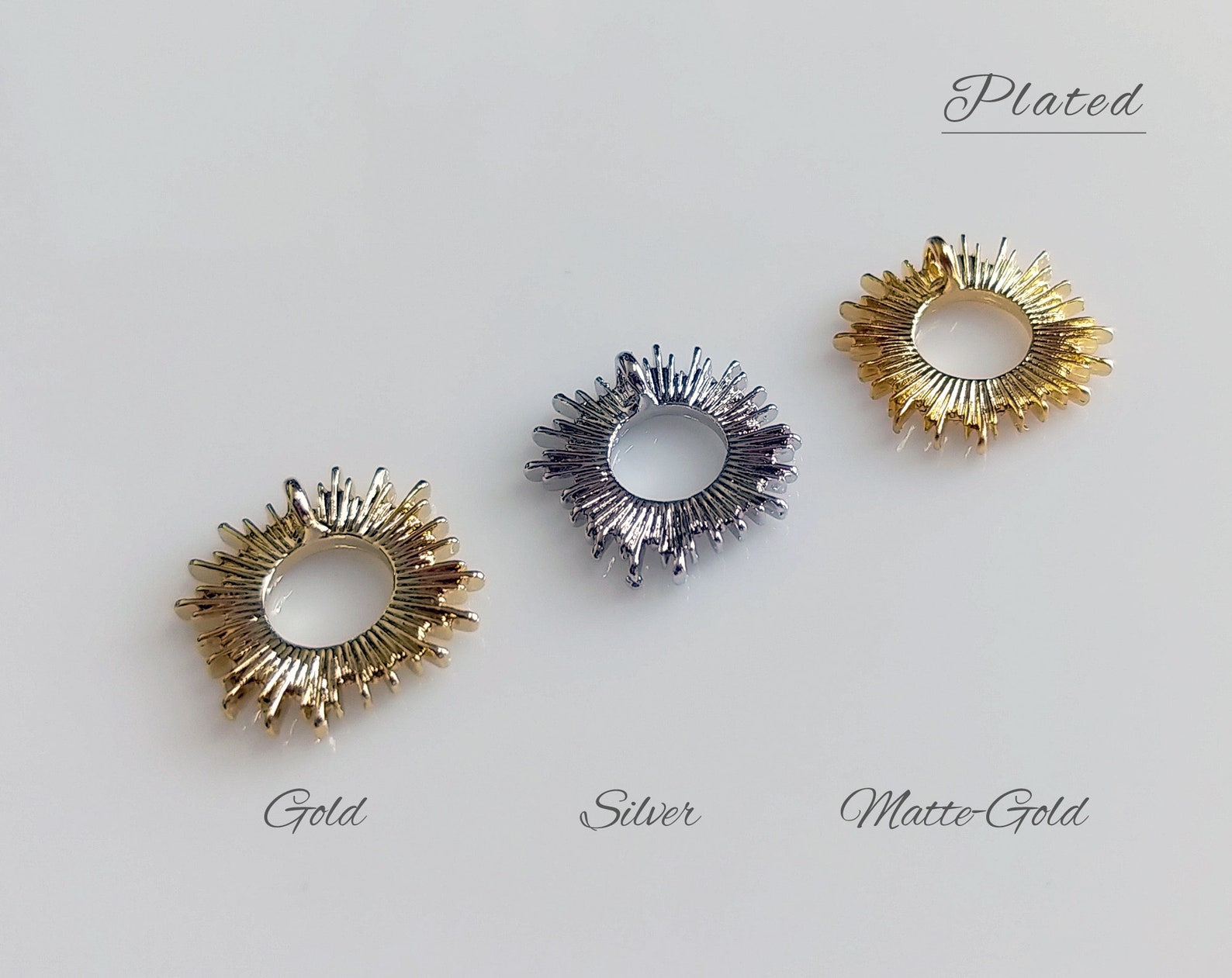 2 PCS 19 Mm Silver Plated Sun Pendant Eclipse Charm Solar | Etsy