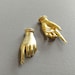 2 Pcs pair 26 X 11.5 Mm Raw Brass Geometric Hand Pendant - Etsy