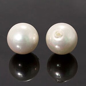Off White - (1 Hole) Acrylic Pearl Round Beads With One Side Hole, 4mm ...