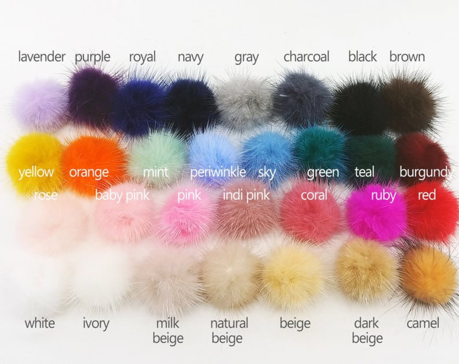 2 PCS Ruby Real Fur Fan With Semi Circle Cap Genuine Mink - Etsy