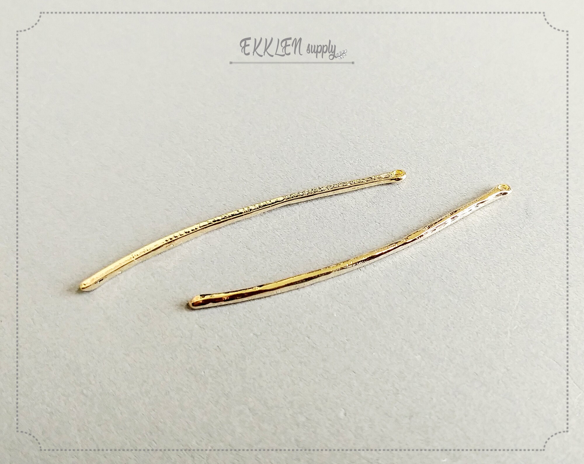 2 PCS 51 X 1.5t Mm Gold Plated Textured Thin Bar Stick - Etsy
