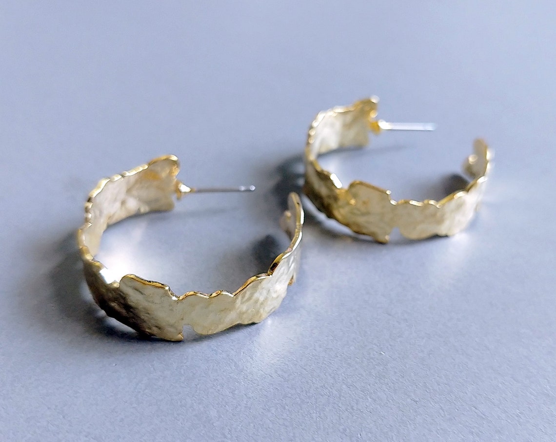 2 PCS 30 X 8 Mm Gold Plated Brass Unique Bumpy Post | Etsy