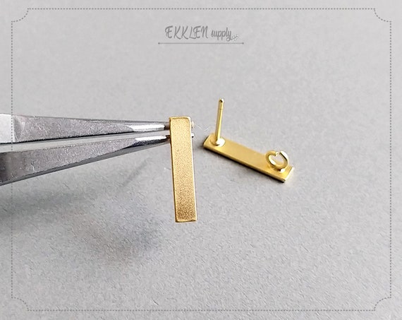 2 PCS 15.5 X 3 Mm Matte Gold Plated Brass Mini Bar Post | Etsy