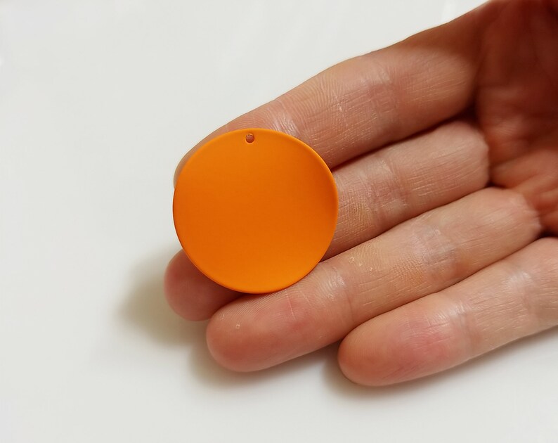 2 PCS Orange 30mm Matte Rubber Coated Wavy Round Disc - Etsy