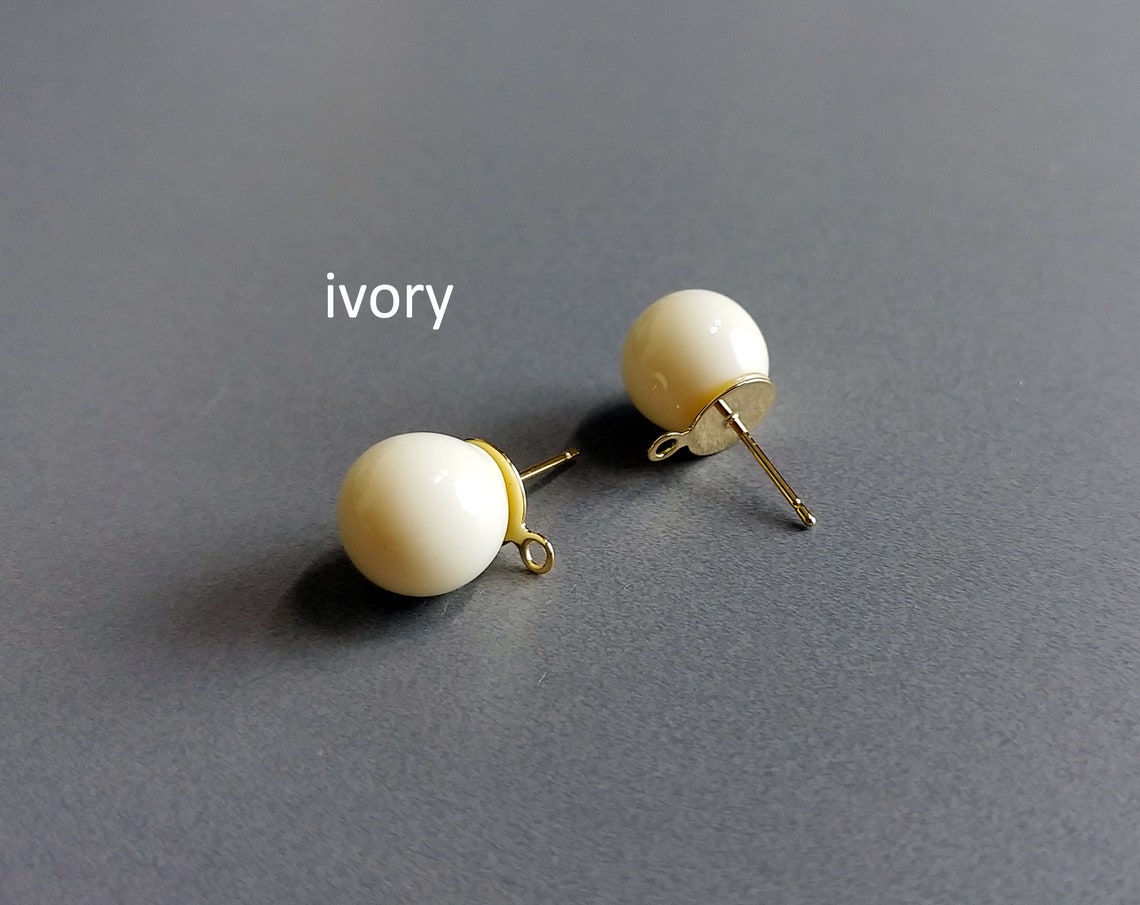 2 PCS 11 Mm Emeral Ivory Beige Black With Gold Stud FORMICA - Etsy