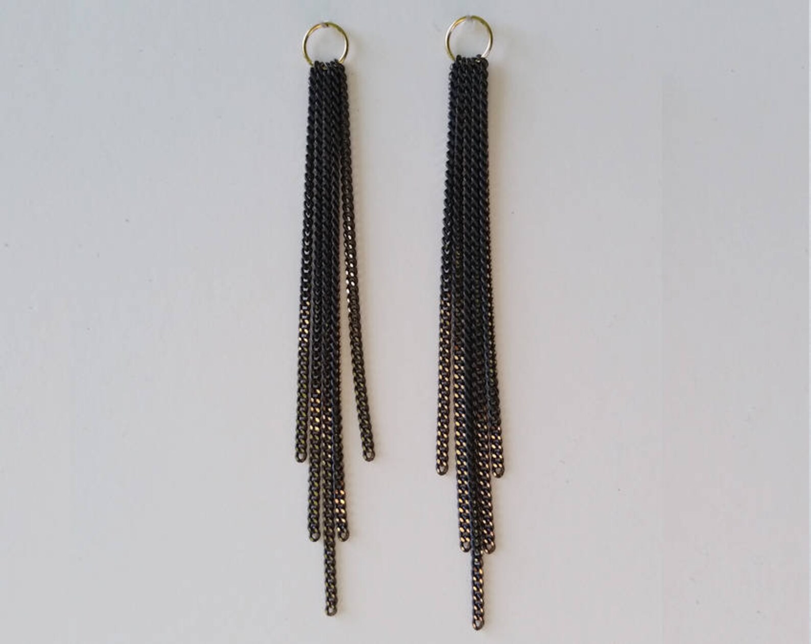 2 Pcs 75mm Drop Chain Tassel White Beige Simple Dangling - Etsy