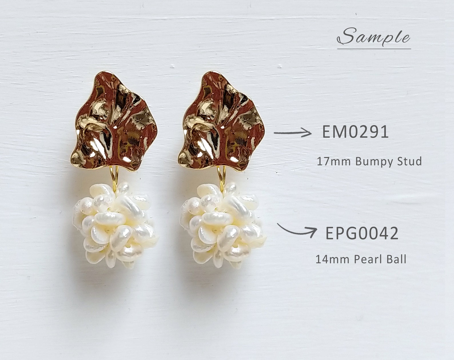 2 PCS 17 X 14 Mm Matte Gold Plated Brass Unique Bumpy Post | Etsy